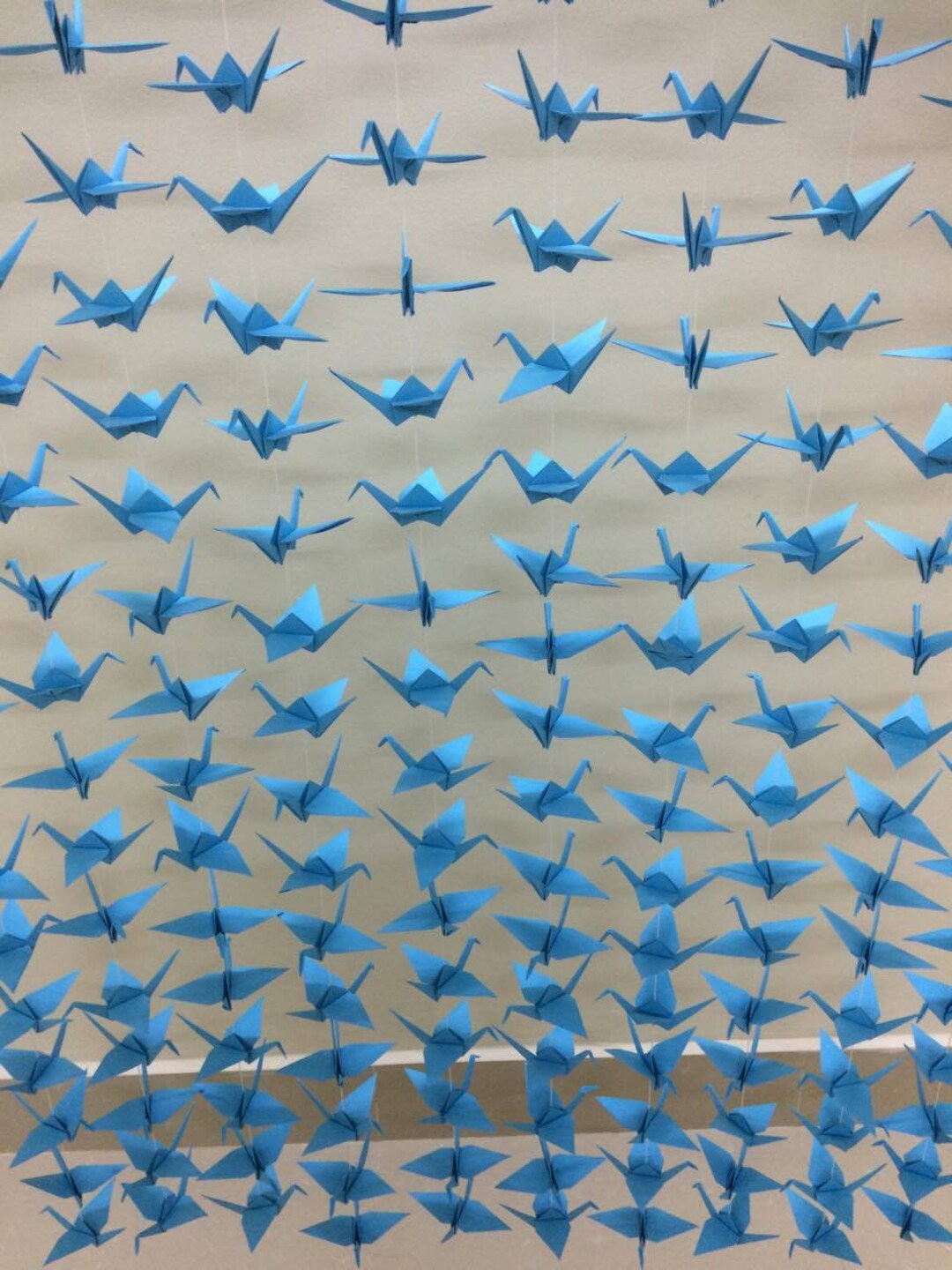 Size 6x6 Inches, 1000 Blue Origami Paper Cranes 50 Strands Set of 20 ...