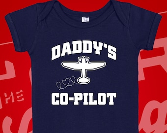Daddy and Son Matching Set-pilot and Co-pilot T-shirt and Baby Onesie ...