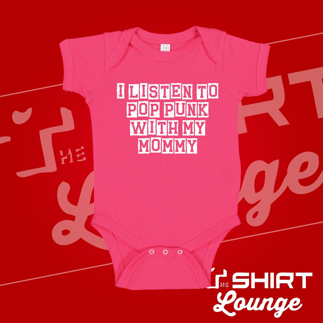 Pop Punk Baby Bodysuit One Piece, I Listen to Pop Punk With My Mommy ...