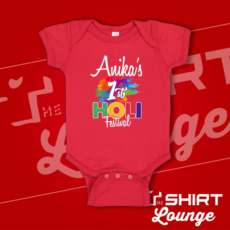 My 1st Holi Baby Bodysuit One Piece Personalized First Holi - Etsy