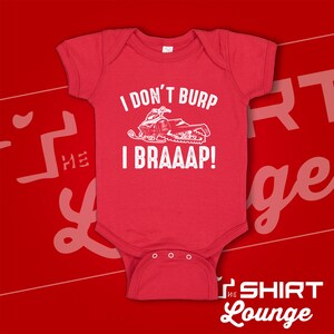 Snowmobile Baby Bodysuit One Piece or Toddler Shirt, I Don't Burp I ...