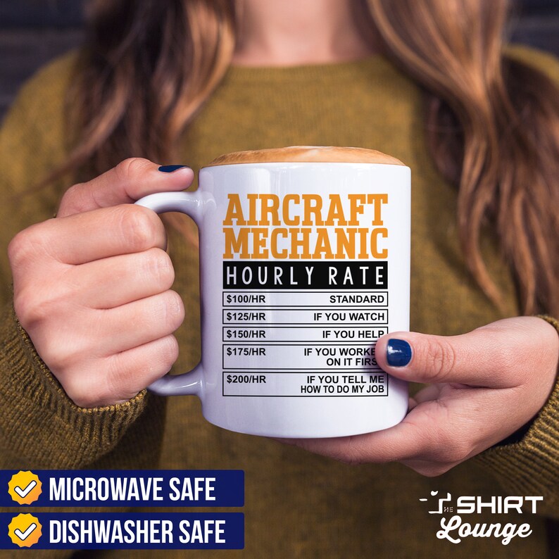 Aircraft Mechanic Hourly Rate Chart Mug - Aviation Gift - Etsy