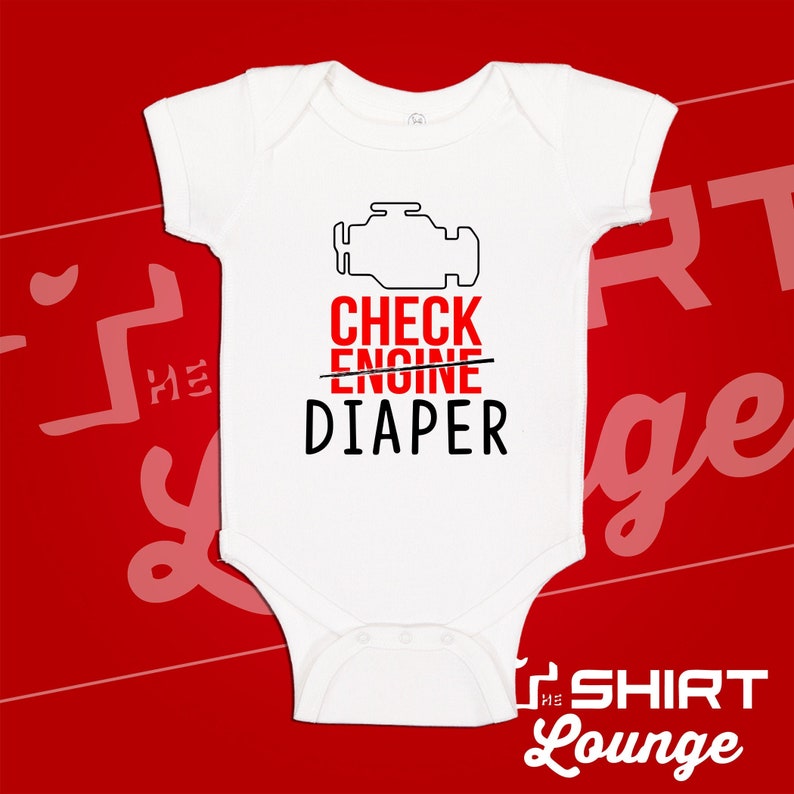 Check Engine Diaper Baby One Piece Bodysuit Toddler T-shirt - Etsy