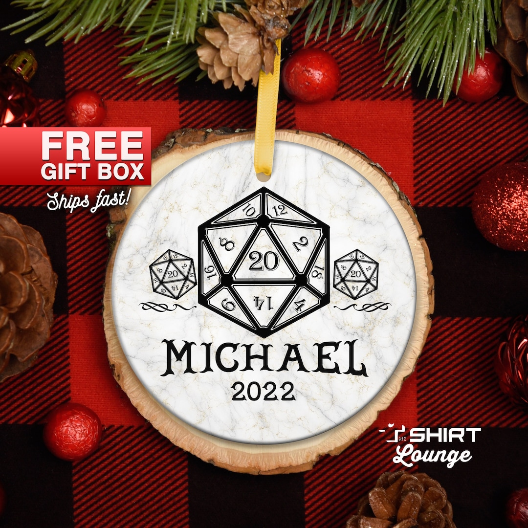 D20 Ornament, Custom DM Gifts With Name, Dungeon Master Present, RPG ...