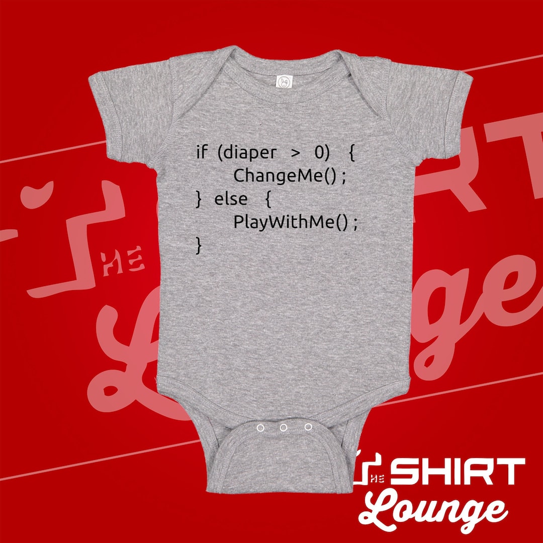 Funny Programmer Baby Bodysuit Infant One Piece for Developer Mommy and Daddy Coder Diaper Logic ...