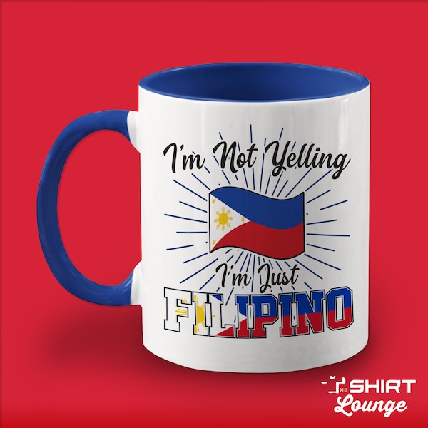 Exercise Extra Rice Philippines Flag Accent Coffee Mug, 11oz, Filipino ...