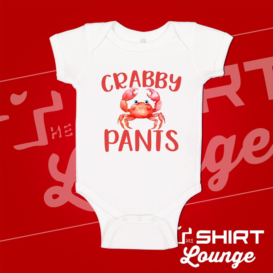 Crabby Pants Crab Baby Bodysuit or Toddler Tee, Ocean Theme - Etsy