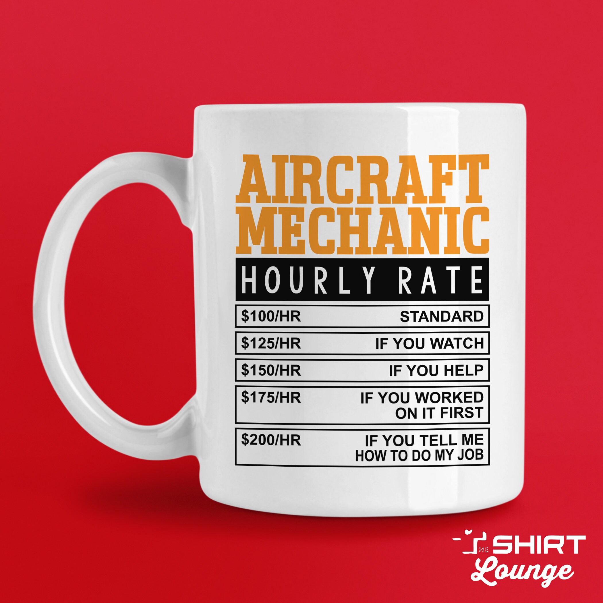 Aircraft Mechanic Hourly Rate Chart Mug - Aviation Gift - Etsy