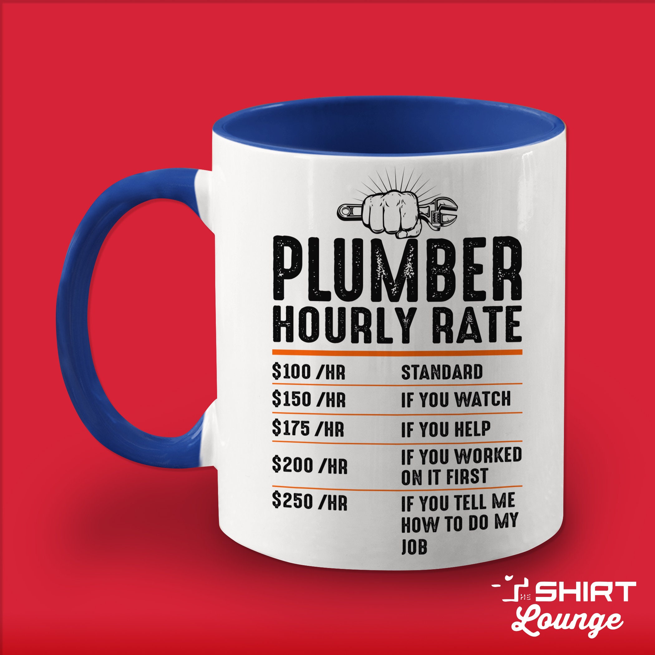 Funny Plumber Hourly Rate Chart Mug, Plumbing Gift - Etsy