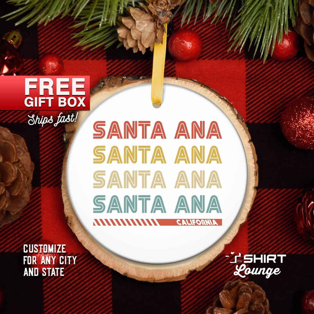 Retro Santa Ana Christmas Ornament: California Xmas Gift - Etsy