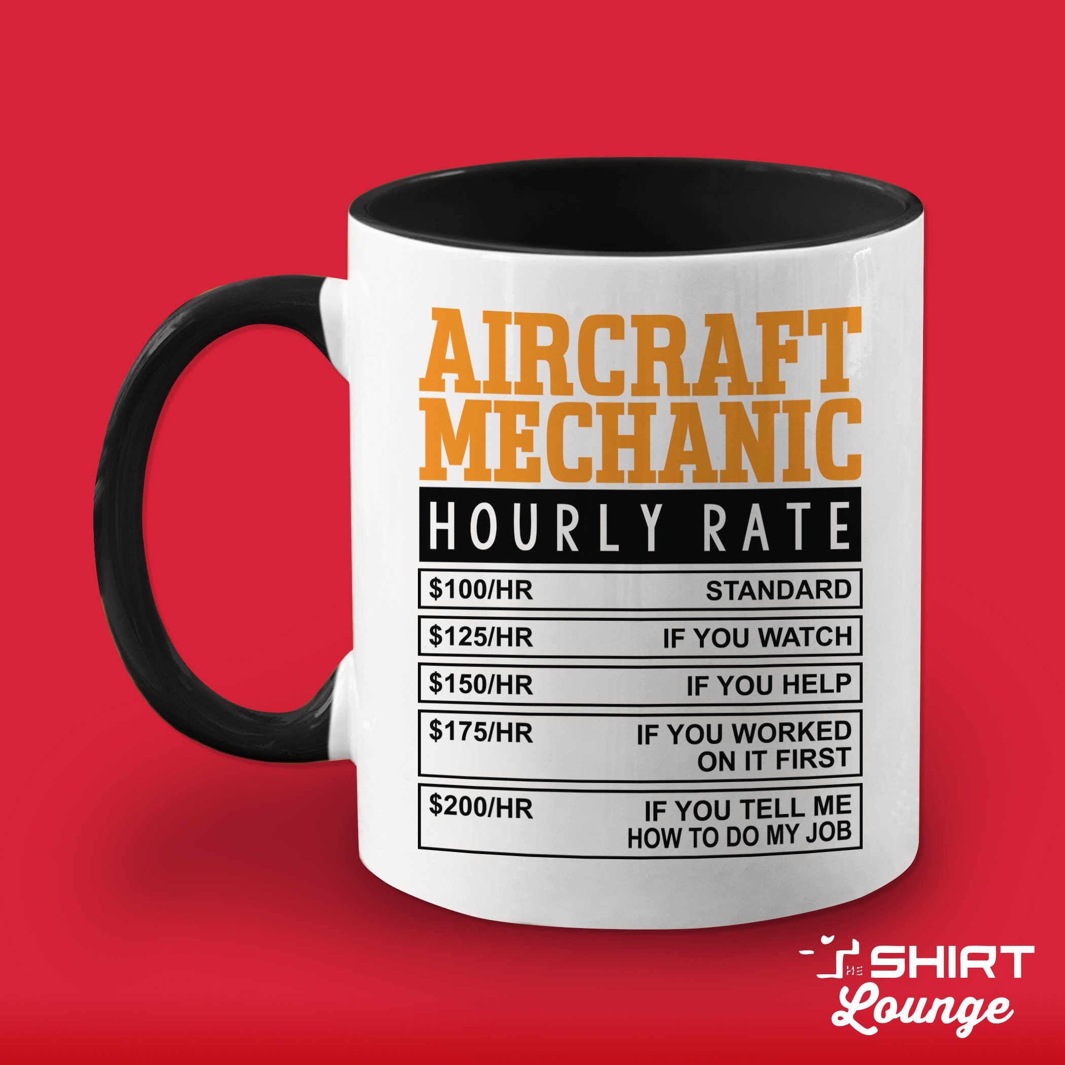 Aircraft Mechanic Hourly Rate Chart Mug - Aviation Gift - Etsy
