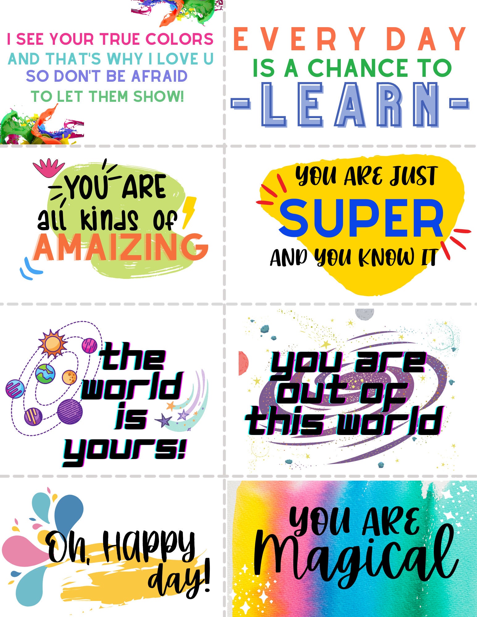 LUNCHBOX NOTES PRINTABLE, Back to School, Kids Back to School, School ...