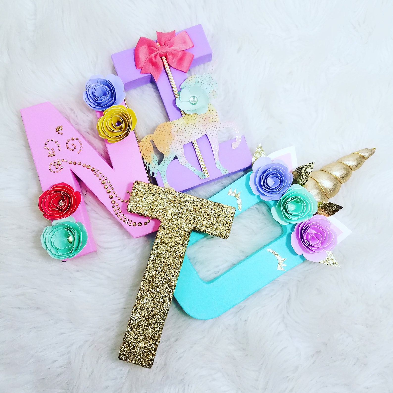 Unicorn Letters Milestone Letters Photo Props Decorative - Etsy