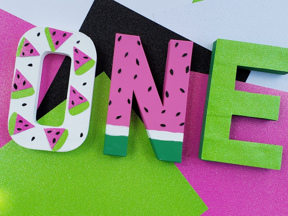 Watermelon Theme Letters One in a Melon First Birthday | Etsy