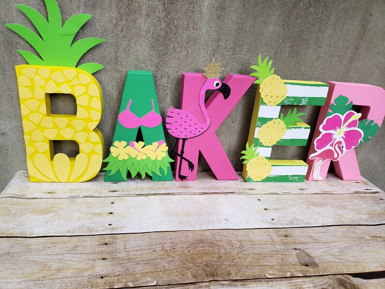 Sweet One Letters Pineapple Letters Flamingo Letters | Etsy
