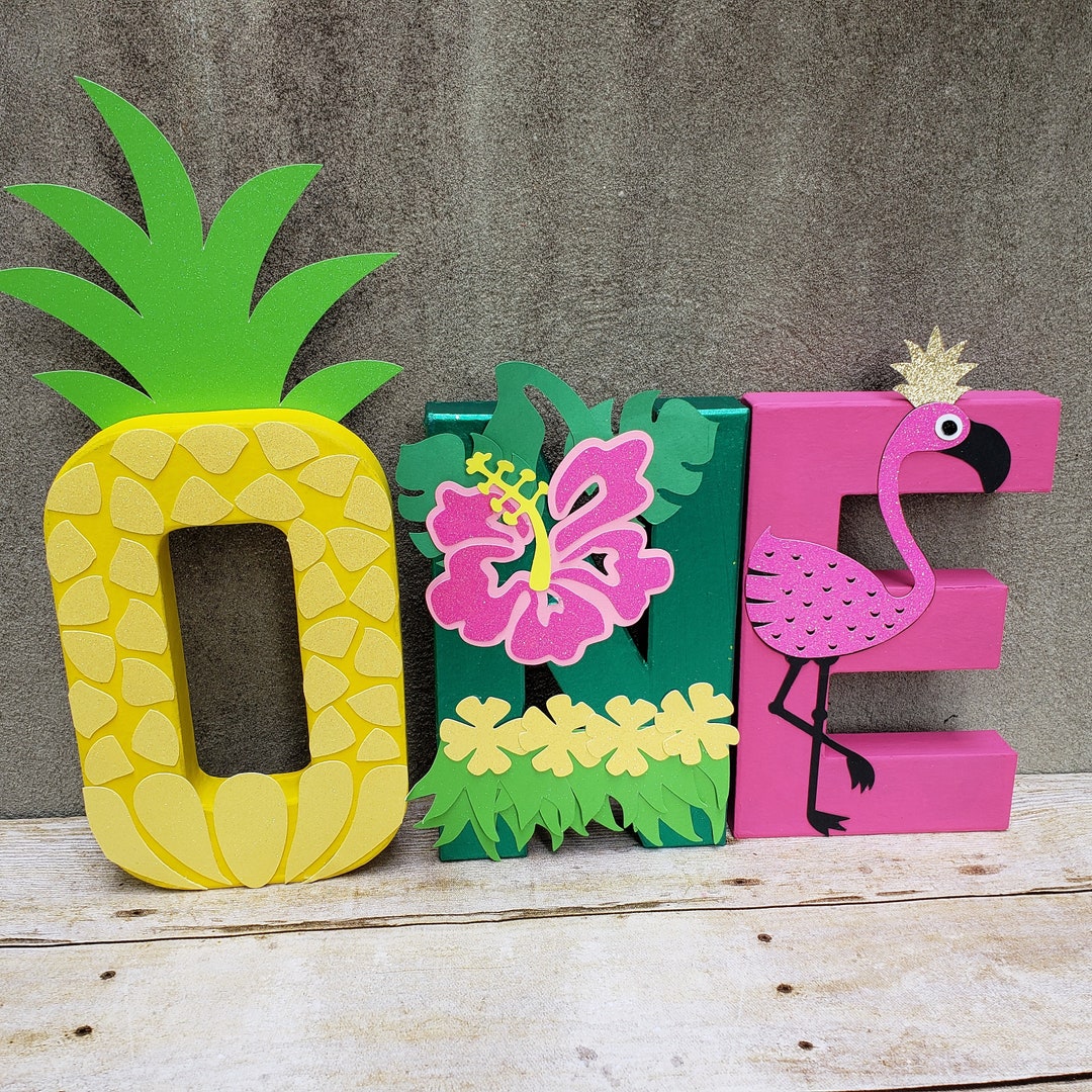 Sweet One Letters Pineapple Letters Flamingo Letters - Etsy