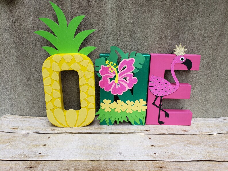 Sweet One Letters Pineapple Letters Flamingo Letters | Etsy