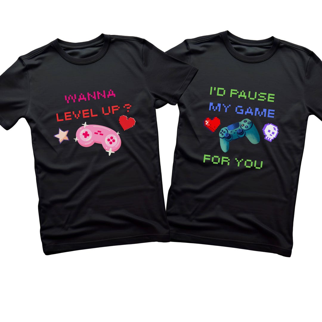 Matching Couples Gamer Shirts, Comfy Gamer Tshirts for Husband and Wife ...