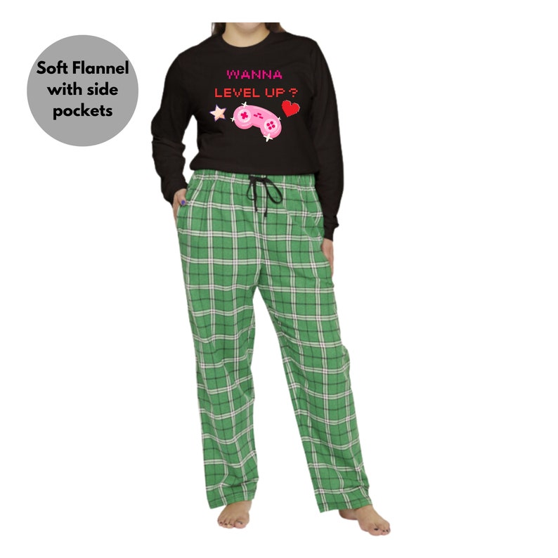 Gamer Couple Pajamas , Matching Couples Pajamas , Flannel Cozy Pajamas ...