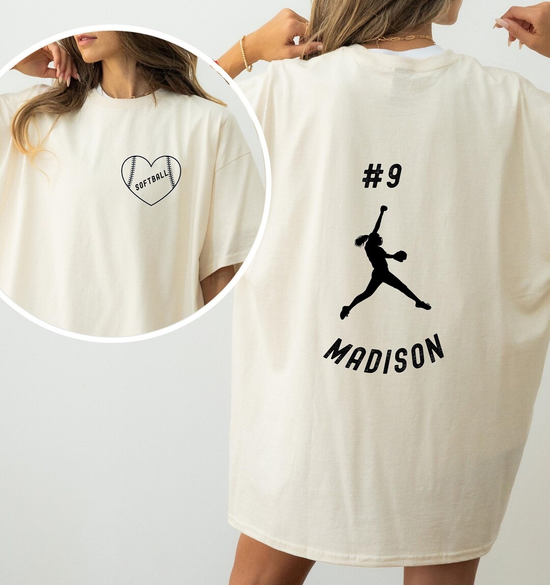 Softball Shirts for Pitcher, Custom Tshirt With Number, Team Softball ...
