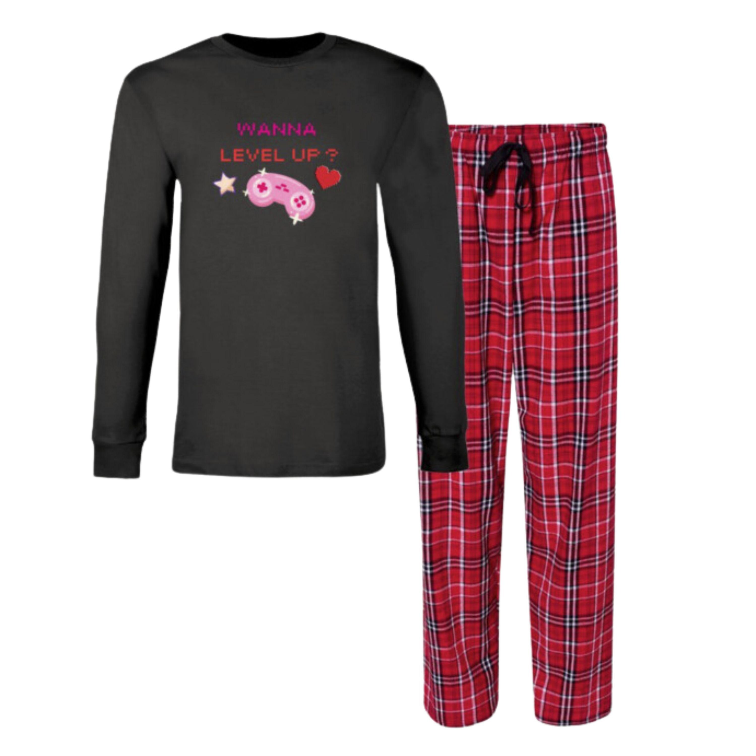 Gamer Couple Pajamas , Matching Couples Pajamas , Flannel Cozy Pajamas ...