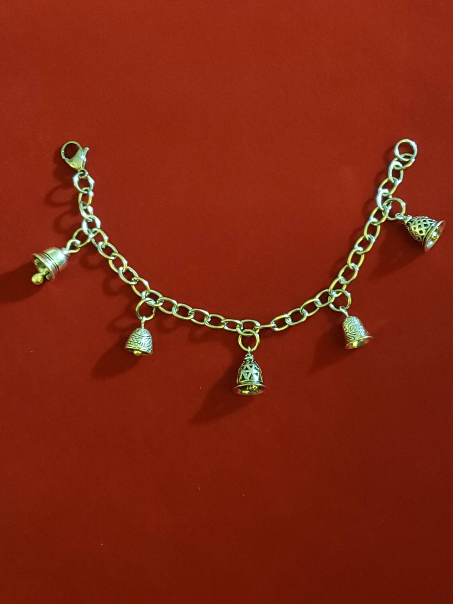 Silver Bell Chain Bracelet Bell Collector Charm Bracelet - Etsy