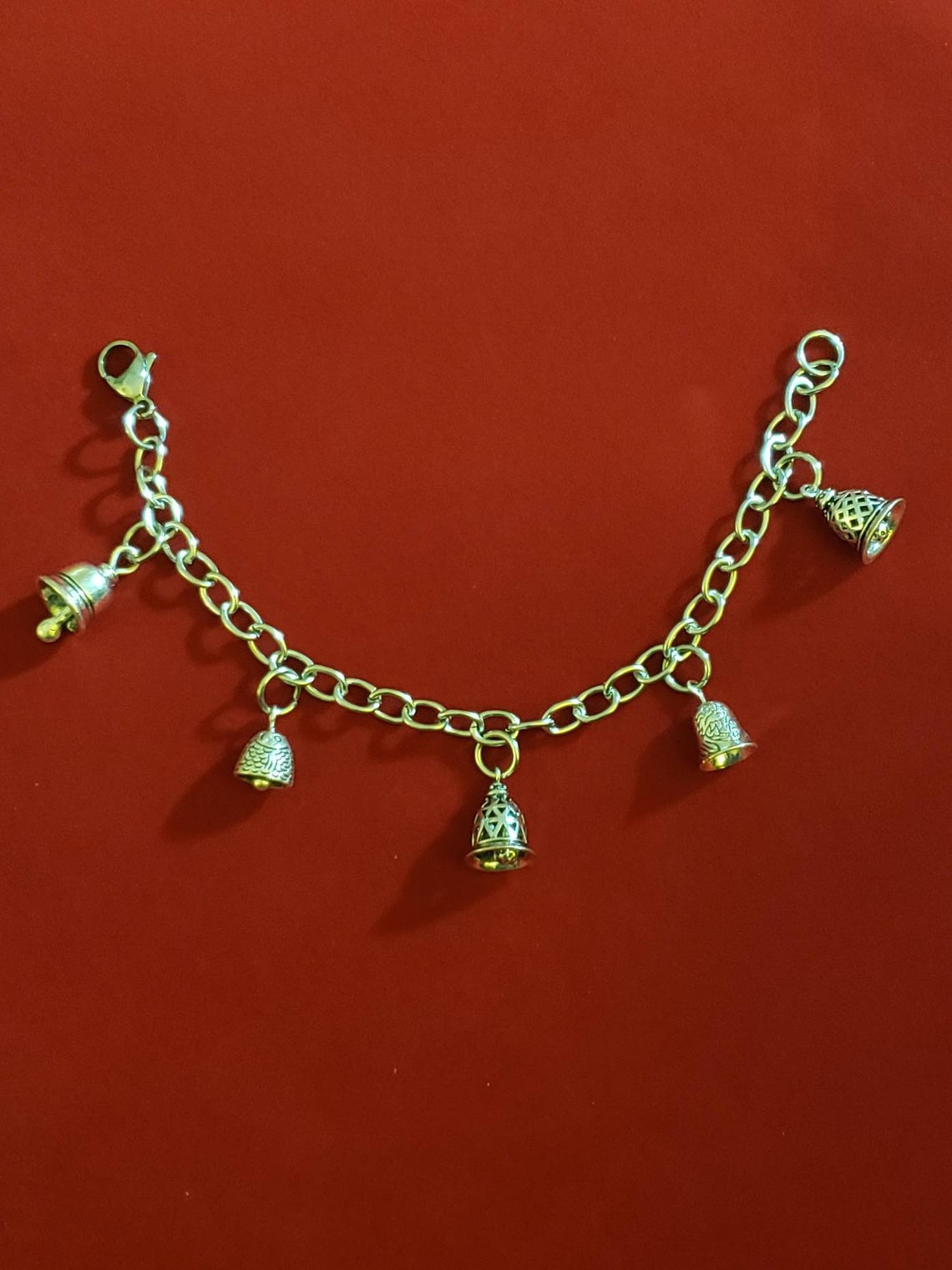 Silver Bell Chain Bracelet Bell Collector Charm Bracelet - Etsy
