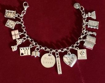 Book Charm Bracelet - Etsy