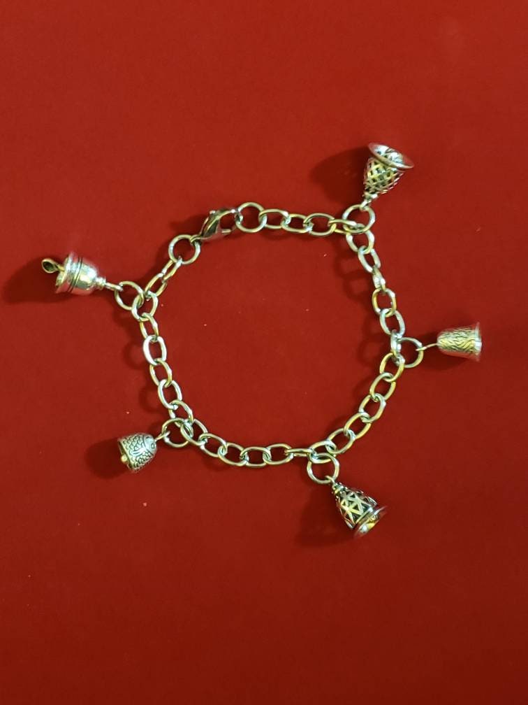 Silver Bell Chain Bracelet Bell Collector Charm Bracelet - Etsy
