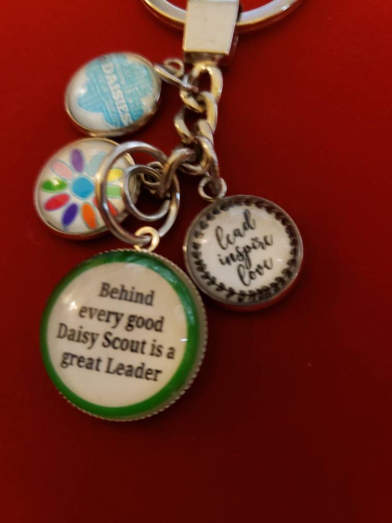 Silver Daisy Scout Leader Keychain Girl Scouts Girl Scout - Etsy