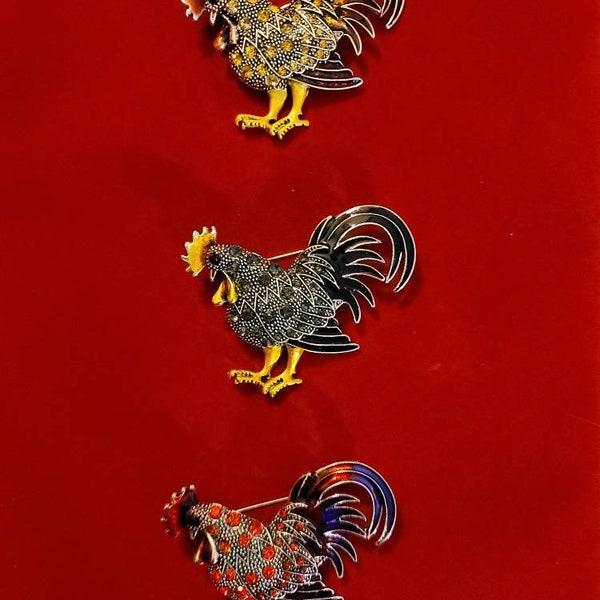 Rooster Pin - Etsy
