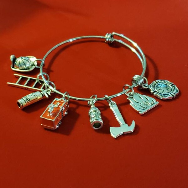 Firefighter Charm - Etsy