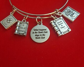 Book Charm Bracelet | Etsy