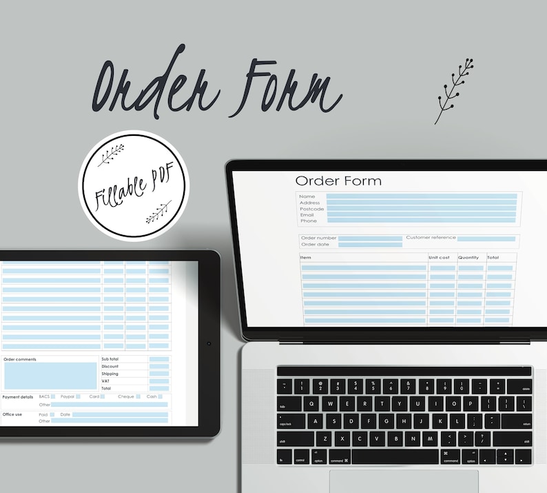 PDF Fillable Order Form - Etsy