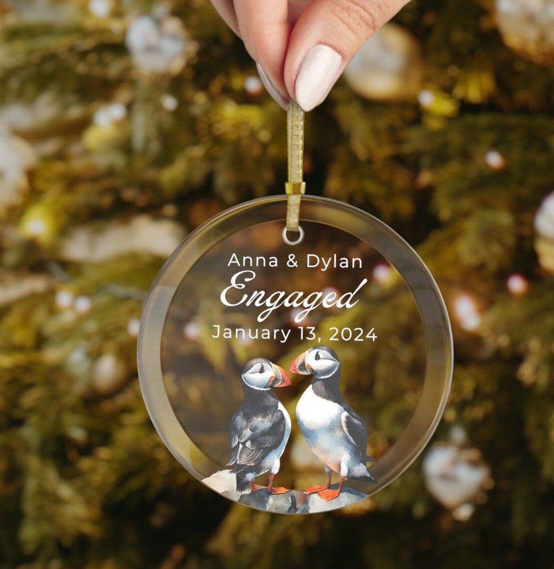 Puffin Bird Engaged Ornament Wedding Shower, Elopement Present for ...