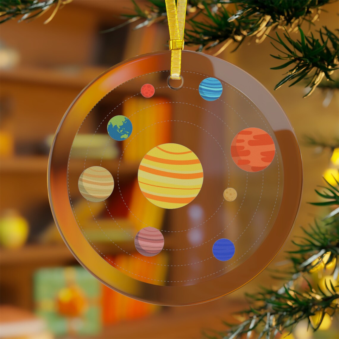 Solar System Ornament Planet Clear Glass Ornament Christmas Gift ...