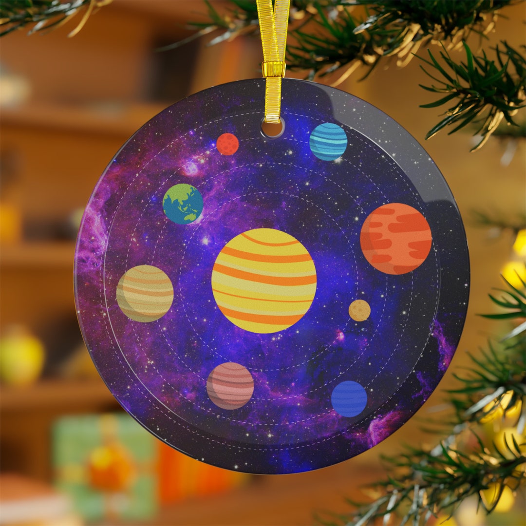 Solar System Planet Glass Ornament Bundles, Space Christmas Decorations ...