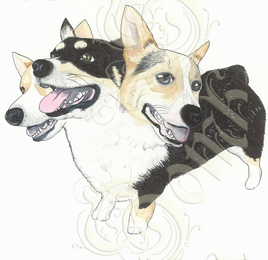 Corgberus the Corgi Monster Art Print - Etsy