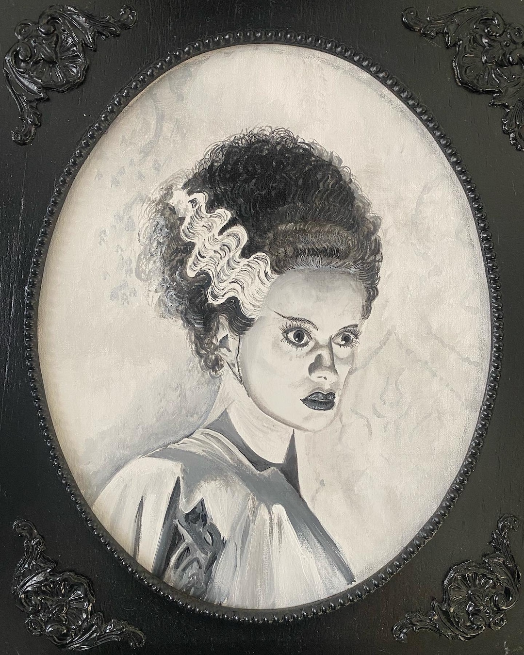 Bride of Frankenstein Painting Art Print - Etsy