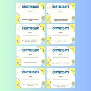 Printable Certificates for Pre Schoolers, Early Years, Primary. INSTANT ...