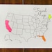 US Travel Map | Fill in Map | Color in Map | US Color Map - Etsy