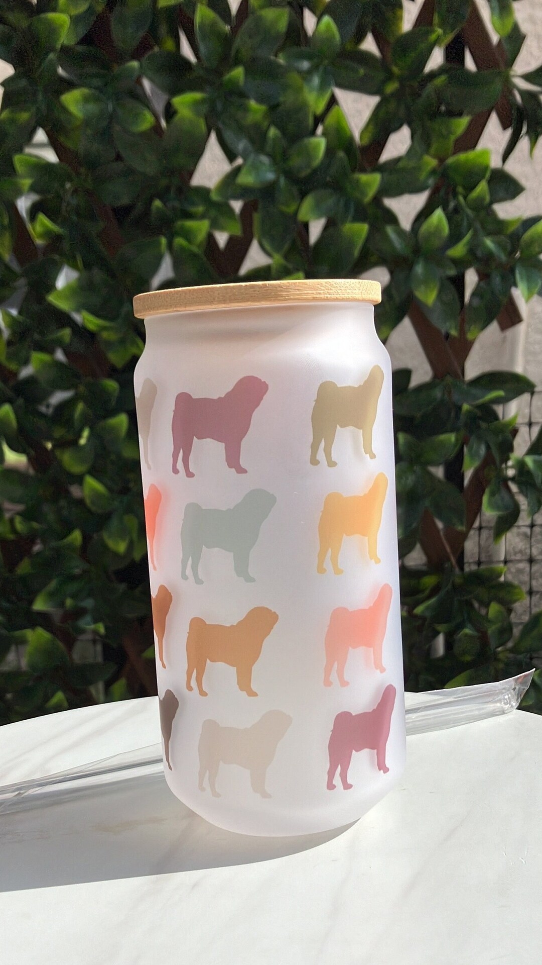 Pug 18 Oz Cup / Colorful Pug Cup / Cute Pug Cup / Dog Mom Cup / Pug Cup ...