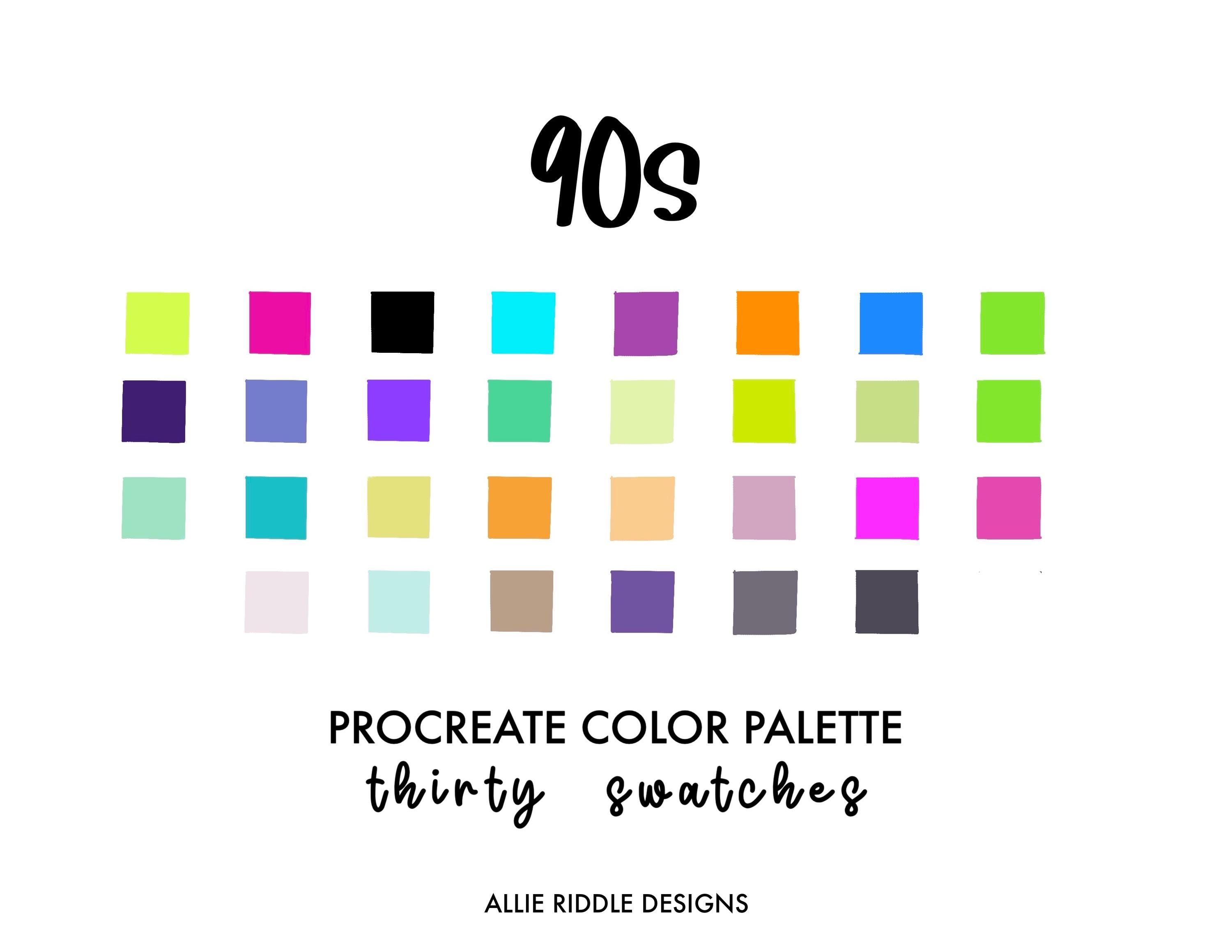 70s 80s 90s Procreate Color Palette - Etsy