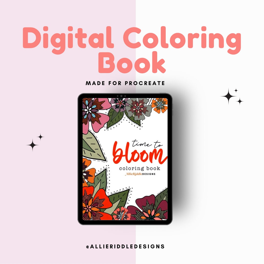 Bloom Procreate Coloring Book - Etsy
