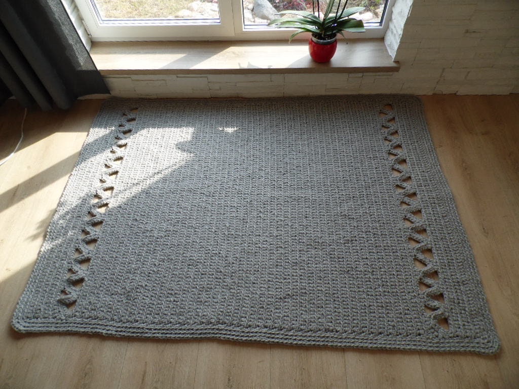 Large Crocheted Carpet Mat Idea for Home Crochet Carpet Tiles - Etsy
