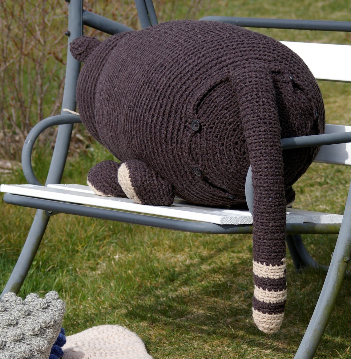 Large Pouf Floor Cushion Knitted Cat Pillow Stuffed Handmade - Etsy