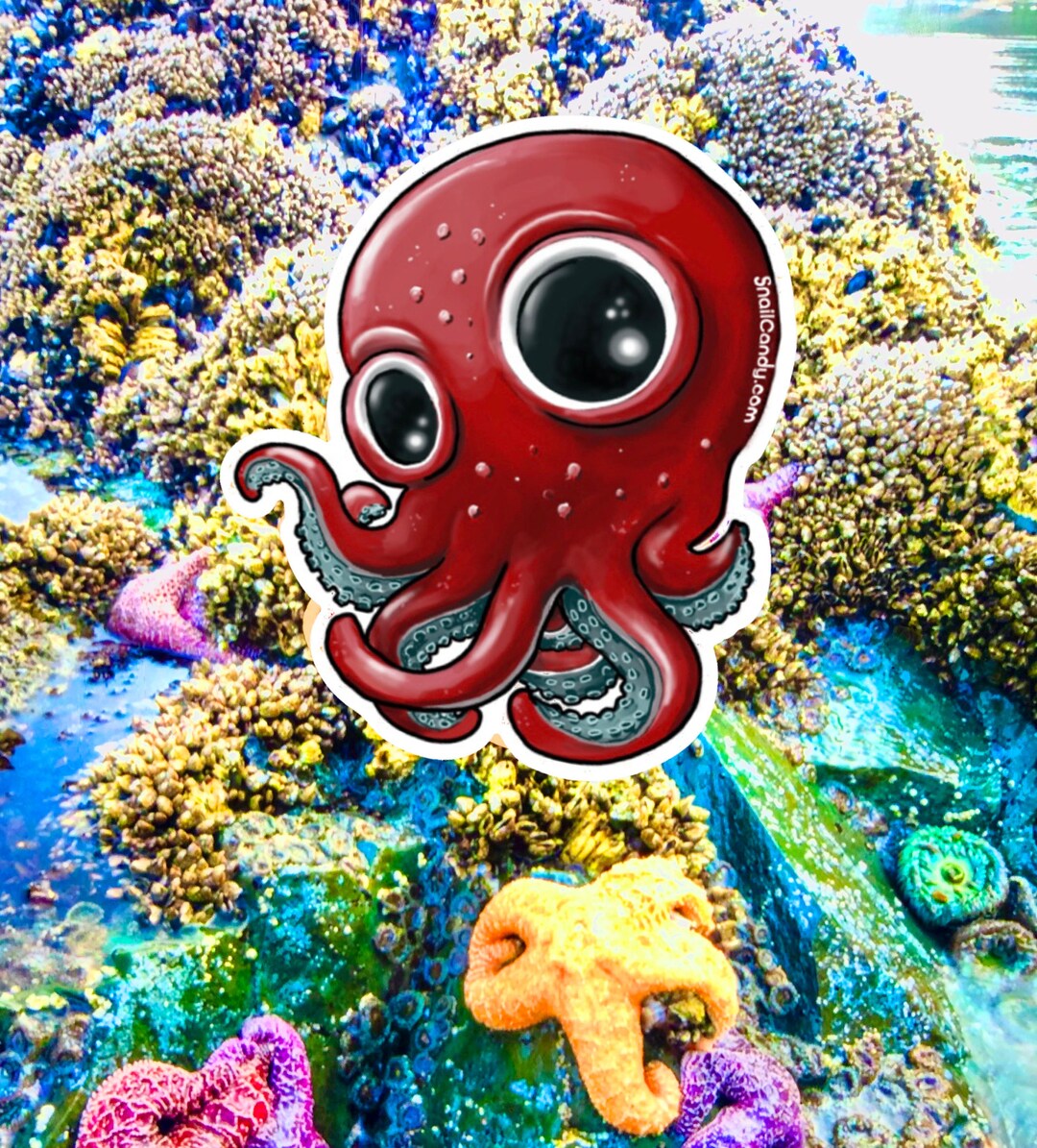 Octopus Art, Vinyl Decal, Digital Art, Waterproof Sticker, Octopus ...