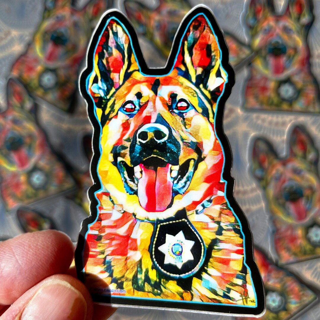 K9 Police Dog Sticker: German Shepherd Art Decal - Etsy