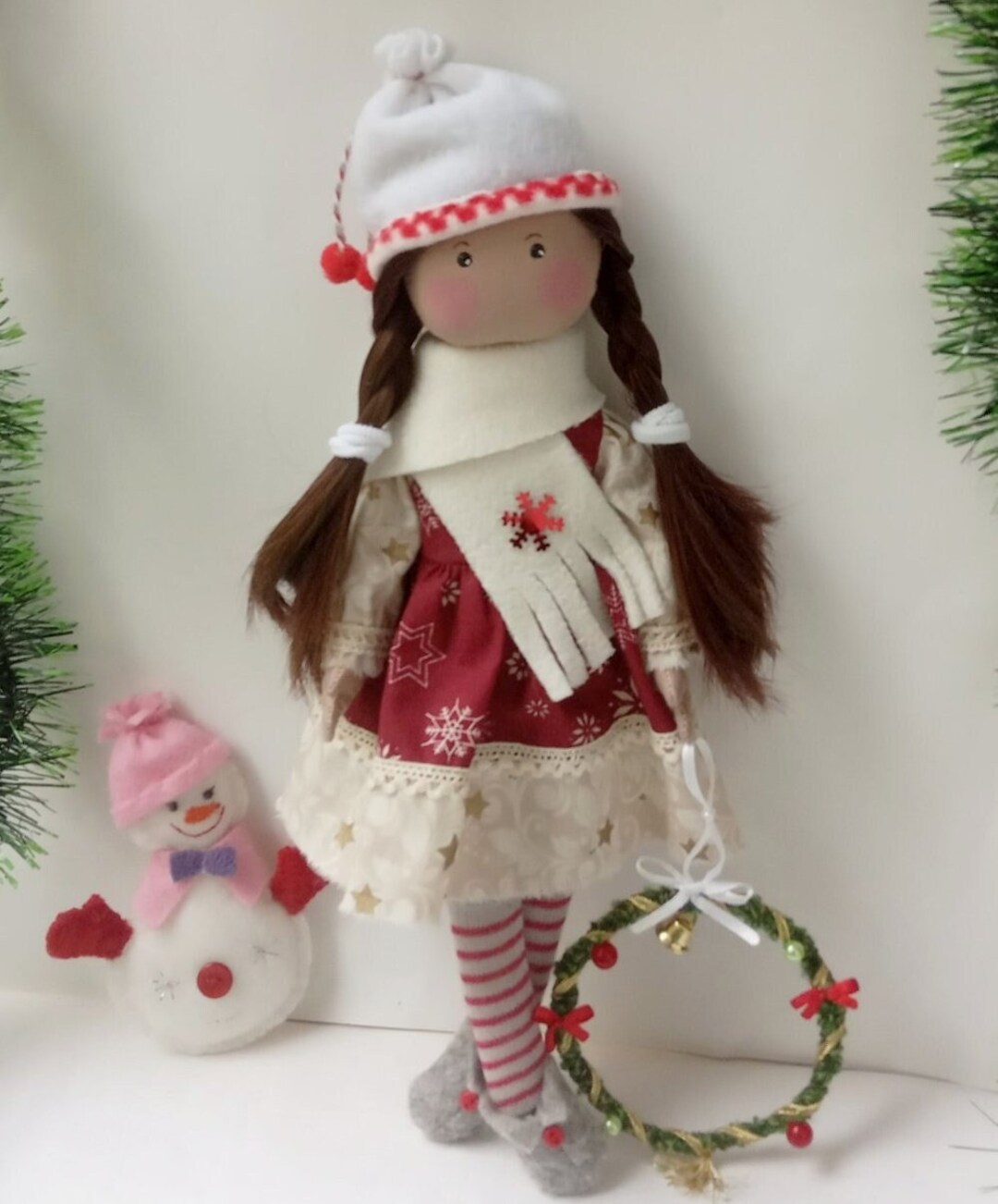 Handmade Christmas Rag Doll-christmas Doll Outfit-christmas Decor for ...