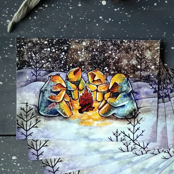 Bear Postcard - Etsy